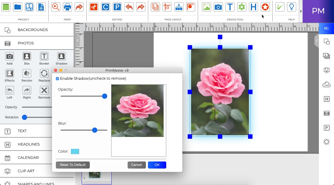Shadows - PrintMaster v9 Userguide